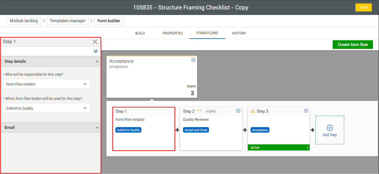 InEight Completions - Create a form flow